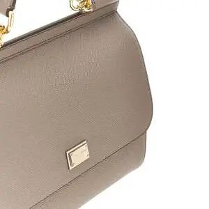 Dolce & Gabbana Dauphine Leather Large Sicily Bag - Gray