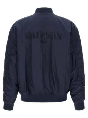 Balmain Logo Embroidery Bomber Jacket