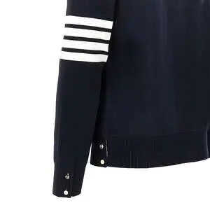 Thom Browne Cotton Cardigan With Signature Bar Detail