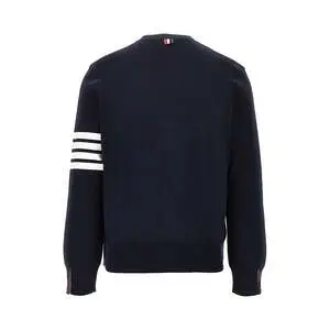 Thom Browne Cotton Cardigan With Signature Bar Detail