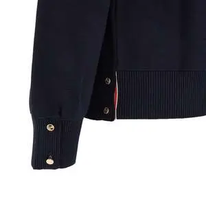 Thom Browne Cotton Cardigan With Signature Bar Detail