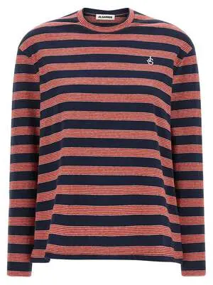 JIL SANDER Striped Long Sleeve Crewneck T-shirt - Multicolor