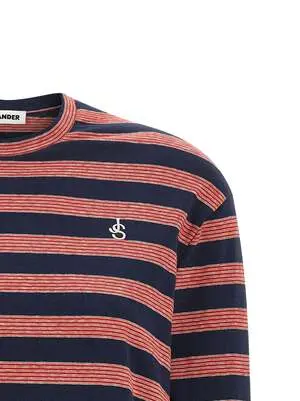 JIL SANDER Striped Long Sleeve Crewneck T-shirt
