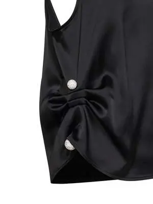 Giuseppe Di Morabito Black Satin Draped Top - Multicolor