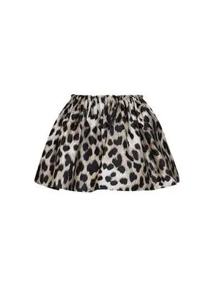 Givenchy Beige Leopard Jacquard Flared Mini Skirt - Multicolor