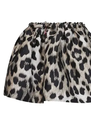 Givenchy Beige Leopard Jacquard Flared Mini Skirt - Multicolor