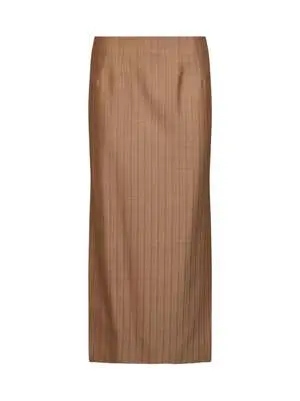 Etro Striped Wool Jacquard Straight Midi Skirt - Multicolor