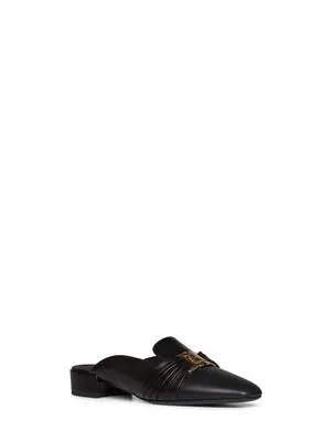 FERRAGAMO Black Corby Mules With Gancini Ornament