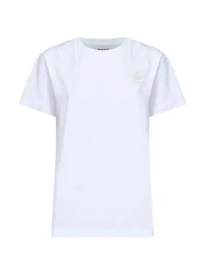 Isabel Marant Étoile Marant White Cotton Jersey Aby Logo T-shirt - Multicolor
