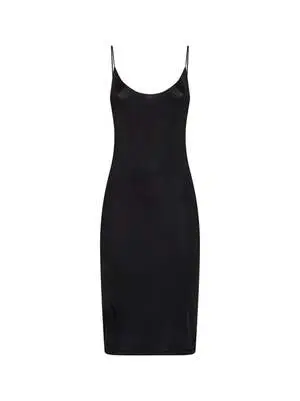 Saint Laurent Black Jersey Cassandre Open Back Dress - Multicolor