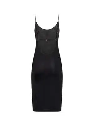 Saint Laurent Black Jersey Cassandre Open Back Dress