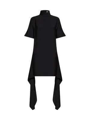 Alaïa Black Viscose Asymmetric T-shirt Mini Dress - Multicolor