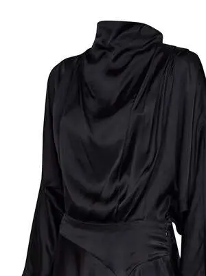 Isabel Marant Étoile Black Satin Draped Mini Dress - Multicolor
