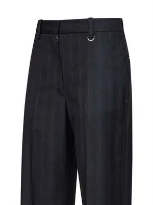 Isabel Marant Étoile Dark Anthracite Check Virgin Wool Trousers