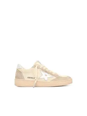 GOLDEN GOOSE Ball Star' Beige Fabric Sneakers - Cream