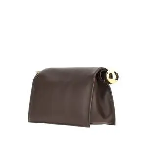 Jacquemus Nappa Leather Rond Carré Clutch With Gold-tone Hardware - Brown