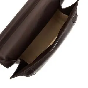 Jacquemus Nappa Leather Rond Carré Clutch With Gold-tone Hardware - Brown