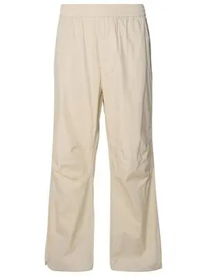 Burberry Cotton Blend Trousers - Cream