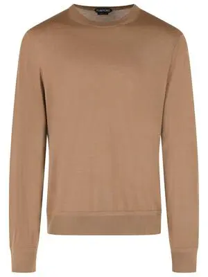 TOM FORD Crew Neck Wool Pullover - Brown
