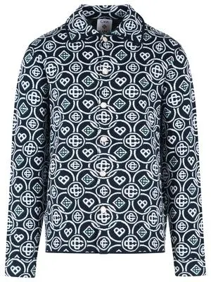 Casablanca Cc Monogram' Navy Cotton Shirt
