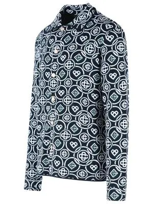 Casablanca Cc Monogram' Navy Cotton Shirt