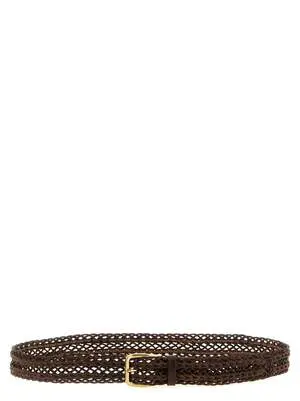 Brunello Cucinelli Braided Calf Leather Belt - Brown