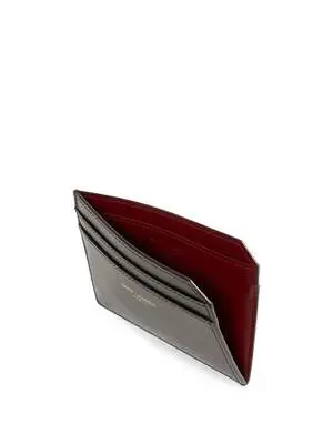 Saint Laurent Open Card Case In Two-tone Smooth Leather