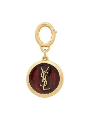 Saint Laurent Cassandre Charm In Enamel And Metal - Silver