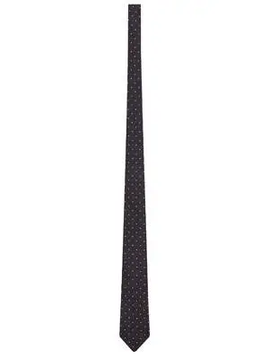 Saint Laurent SAINT LAURENT Silk Jacquard Tie Blue