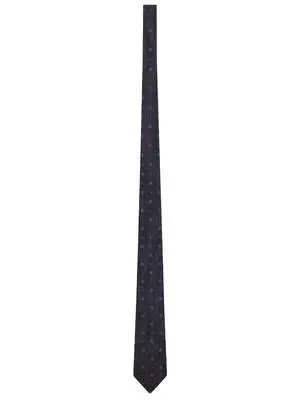 Saint Laurent Silk Jacquard Neck Tie - Blue