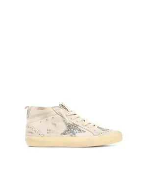 GOLDEN GOOSE Mid Star Classic Beige Leather Sneakers