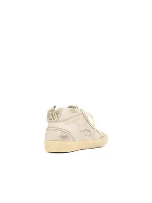 GOLDEN GOOSE Mid Star Classic Beige Leather Sneakers