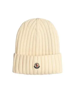Moncler Virgin Wool Beanie - White