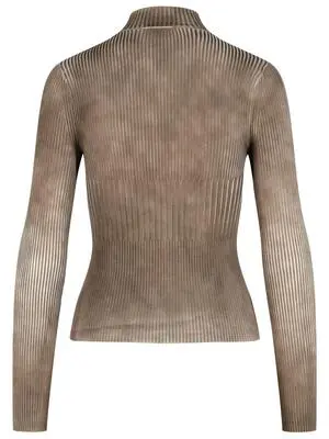 DIESEL® Ribbed Cardigan With Zip Closure