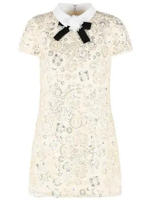 SELF-PORTRAIT Polyester Mini Dress - Cream