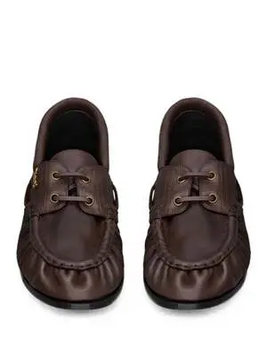 Saint Laurent Le Loafer Bateau In Smooth Leather