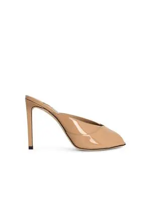 JIMMY CHOO Brigitte' Leather Mules Nude 'chai - Cream