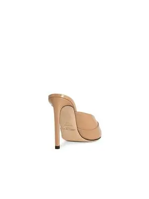 JIMMY CHOO Brigitte Leather Mules - Cream