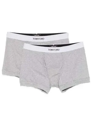 TOM FORD Set Of 2 Logo-waistband Cotton Boxer Briefs - Gray
