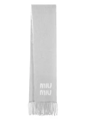 Miu Miu Wool And Mohair Scarf - Gray