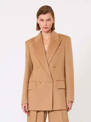 Max Mara Giacca Double-breasted Camel Hair Blazer - Multicolor