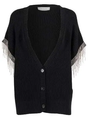 Sportmax Wool Cardigan With Rhinestone Embellishment