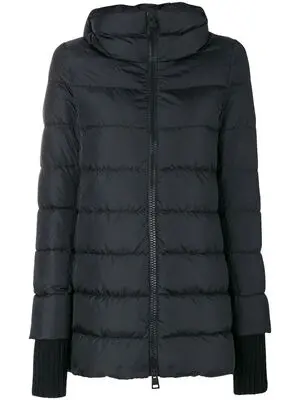 Herno Padded Hooded Zip-up Jacket - Black