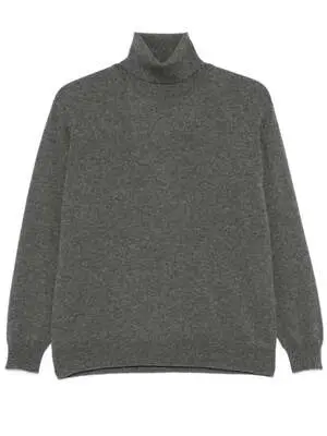 Brunello Cucinelli Cashmere Turtleneck Sweater With Monili Detail - Gray