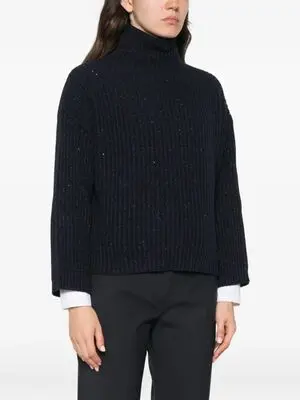 Brunello Cucinelli Sequin-embellished Ribbed Cashmere Turtleneck
