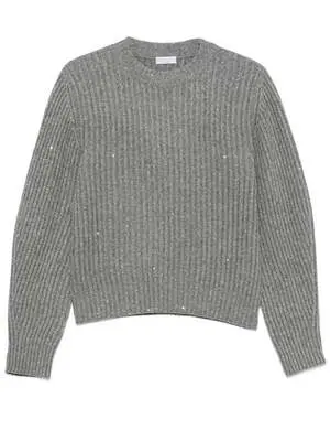 Brunello Cucinelli Ribbed Sequined Crewneck Sweater