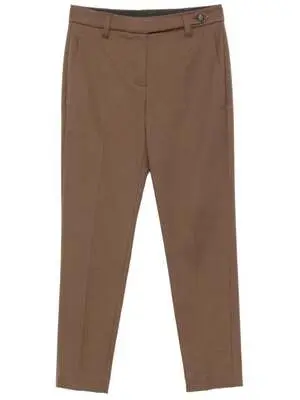 Brunello Cucinelli Tapered Leg Cotton Trousers - Brown
