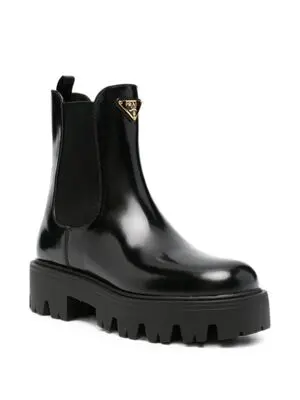 Prada Brushed Leather Booties