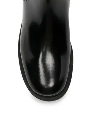 Prada Brushed Leather Chelsea Boots - Black