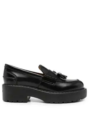 Miu Miu Calf Leather Chunky Loafers - Black